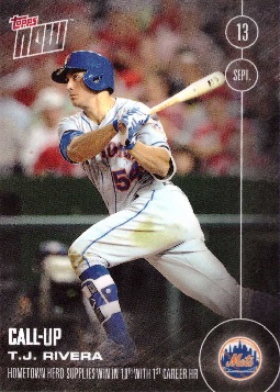 2016 Topps Now T.J. Rivera New York Mets Baseball Card